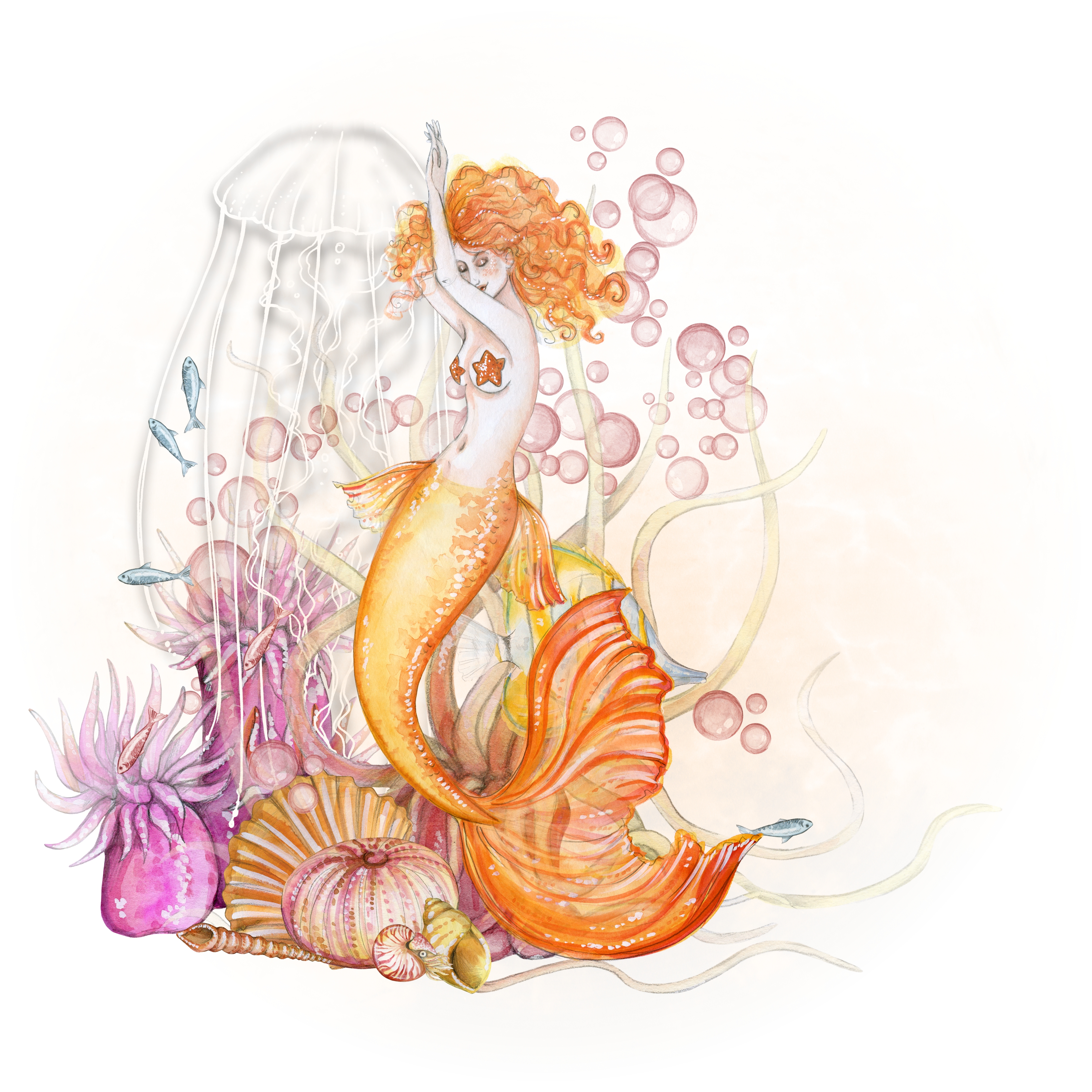 Orange Mermaid | Digital Scrapbooking at Scrapbook Flair